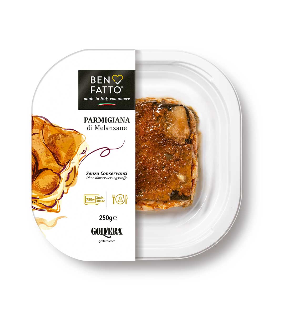 Golfera Parmigiana di Melanzane – Auberginenauflauf 250 g – Mitte Meer ...